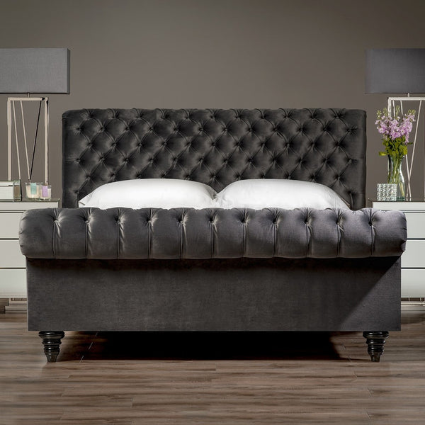Stanhope Chesterfield Bed | Sleigh Chesterfield Beds | SUENO Stanhope Chesterfield Bed | Sleigh Chesterfield Beds | SUENO